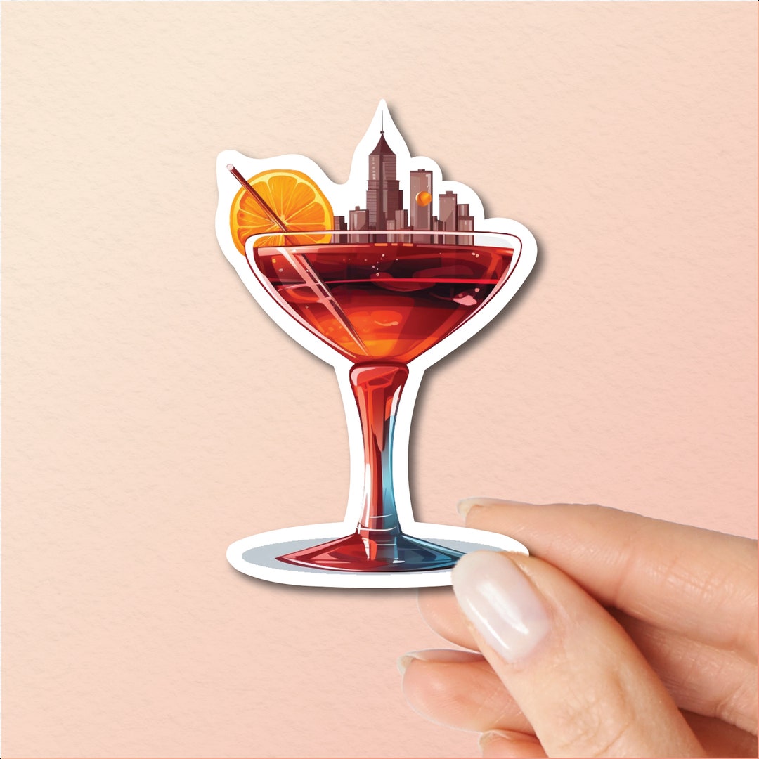 Manhattan Cocktail Sticker, Whiskey Lover, Alcoholic Gift, Vinyle ...