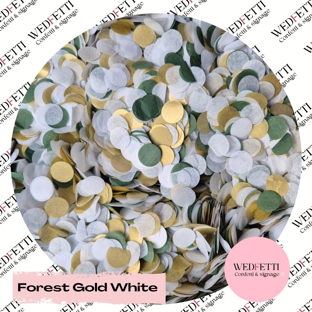 Biodegradable Paper Wedding Confetti - Forest Gold White - Etsy