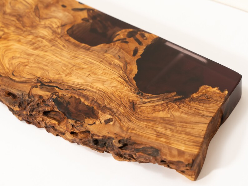 Unique Floating Olive Wood Shelf With Raw Edges - Etsy