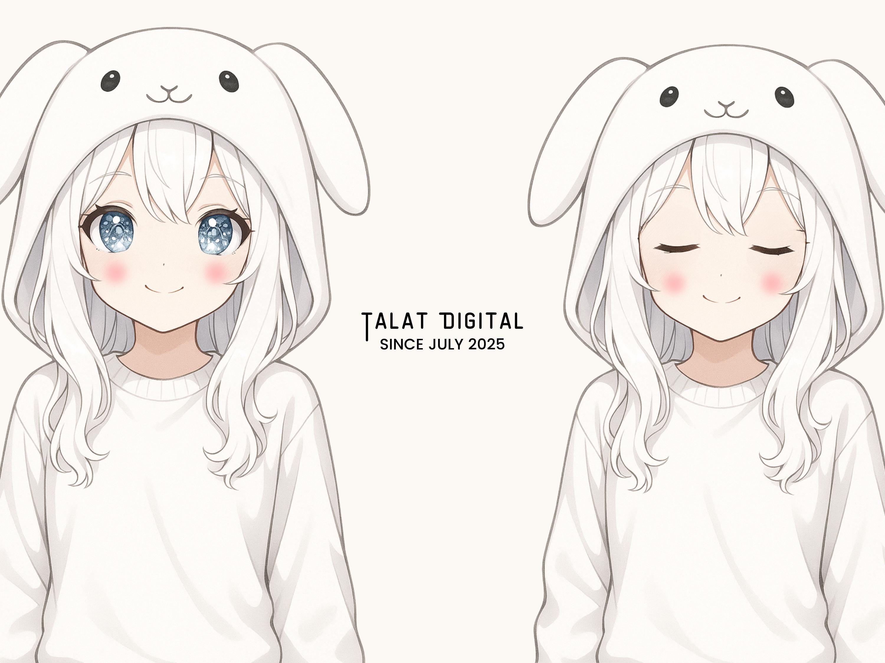 Snowy Chibi Girl Pngtuber Model | Reactive Vtuber Avatar (digital ...