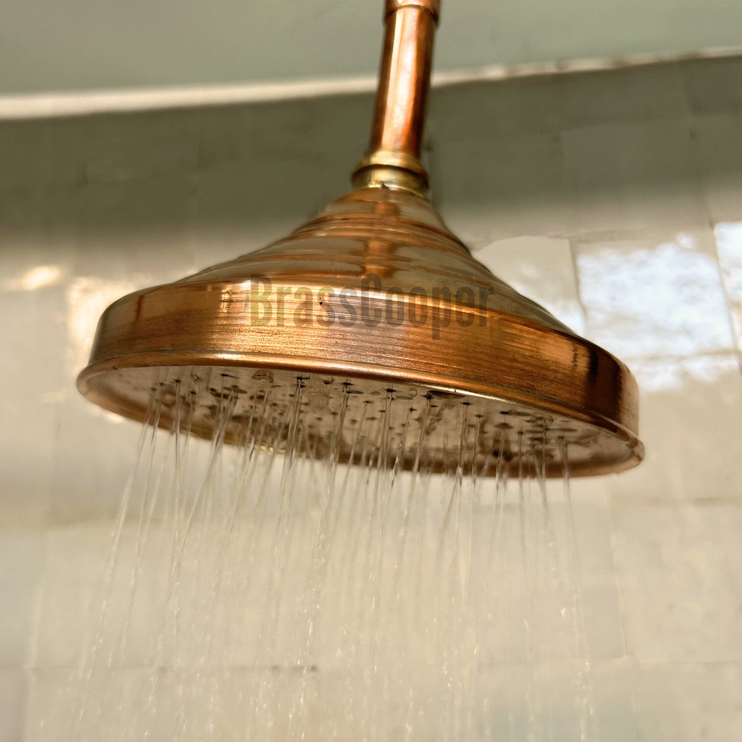 Unlacquered Copper Shower Head, Ceiling Shower Head, Vintage Copper ...
