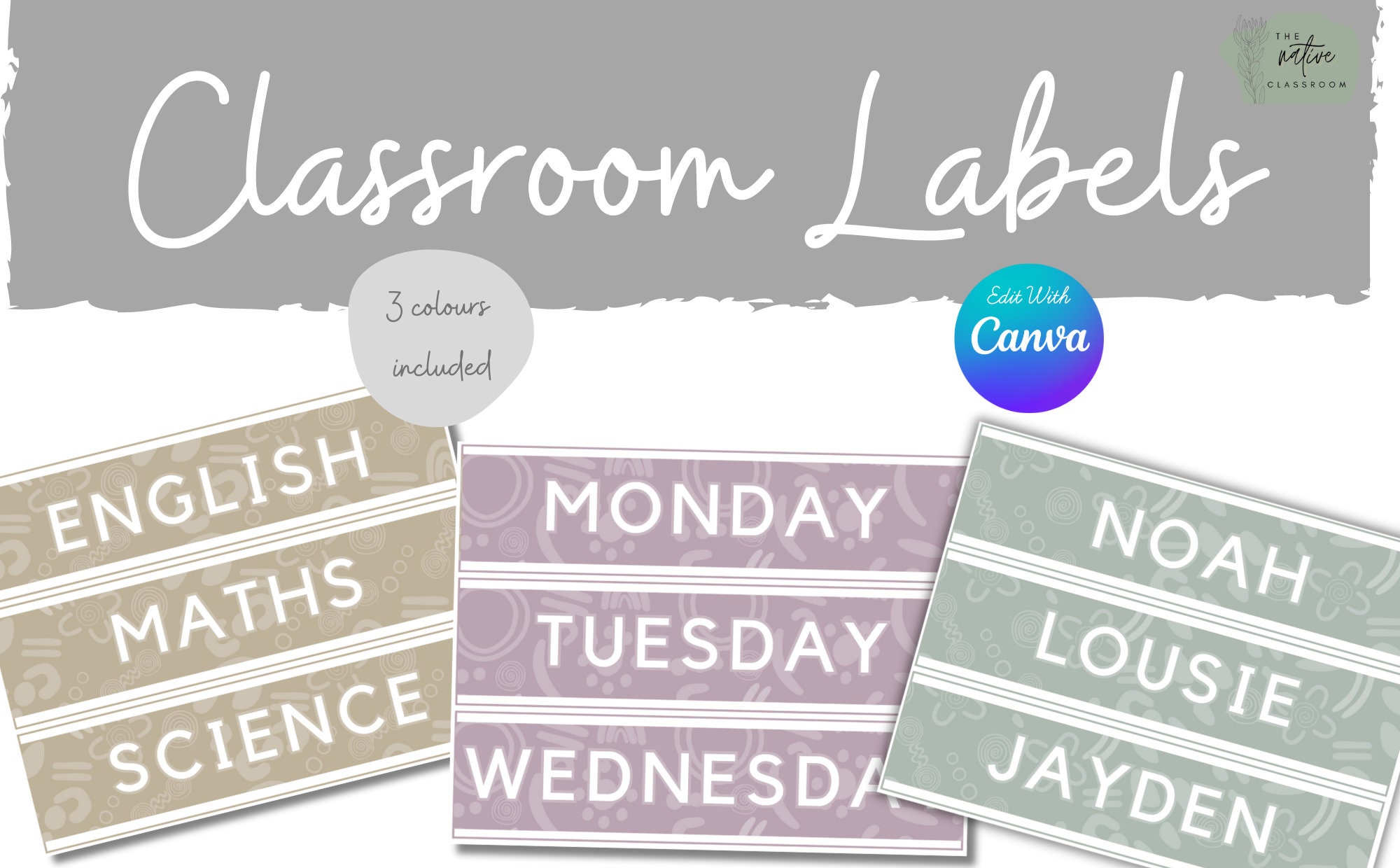 Indigenous Classroom Labels | Stories Collection| Editable Template ...