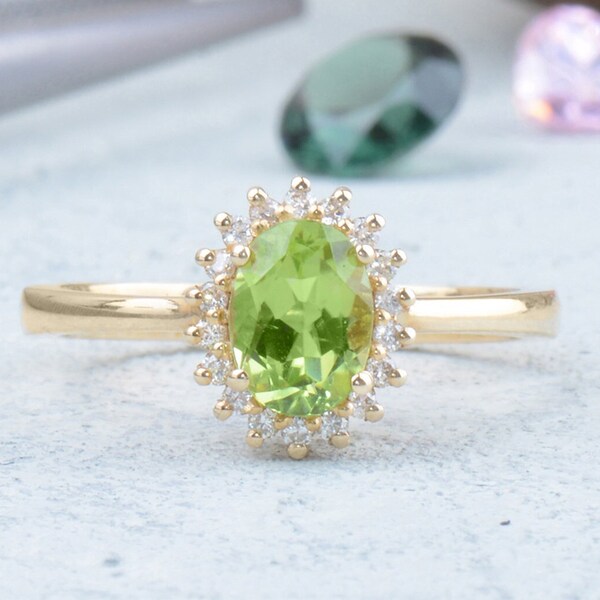 Green Peridot Ring - Etsy