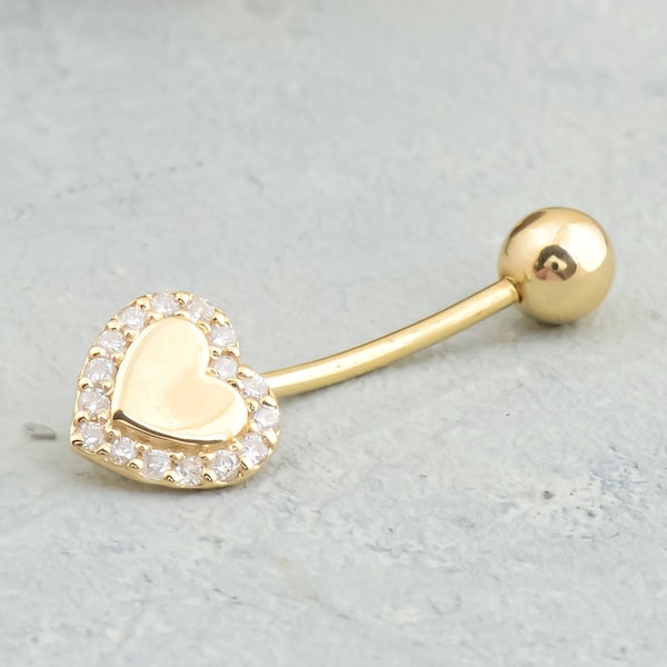 Real Diamond Belly Ring Gold - Etsy