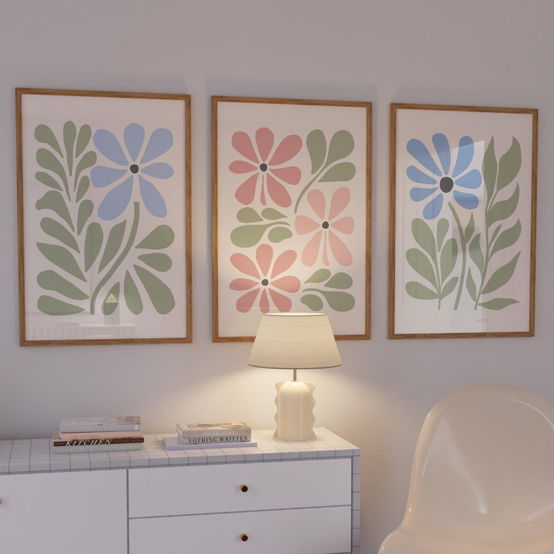 Blue Floral Posters - Etsy