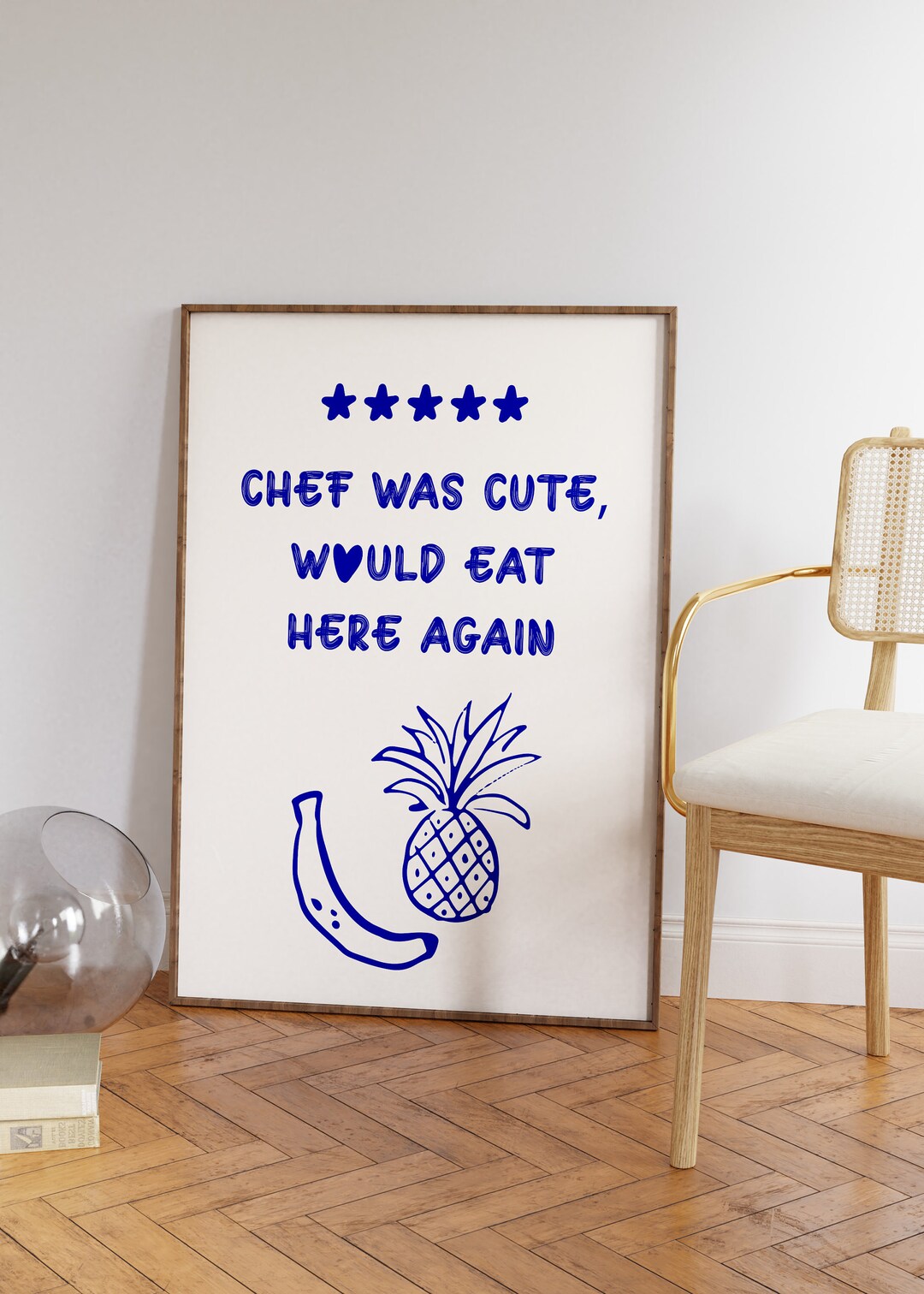 Chef Was Cute Print Food Quote Poster Eat Here Again Print - Etsy
