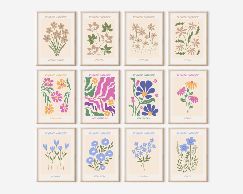 Pastel Florals Art, Mega Bundle Set, City Flower Market, Set of 50 ...