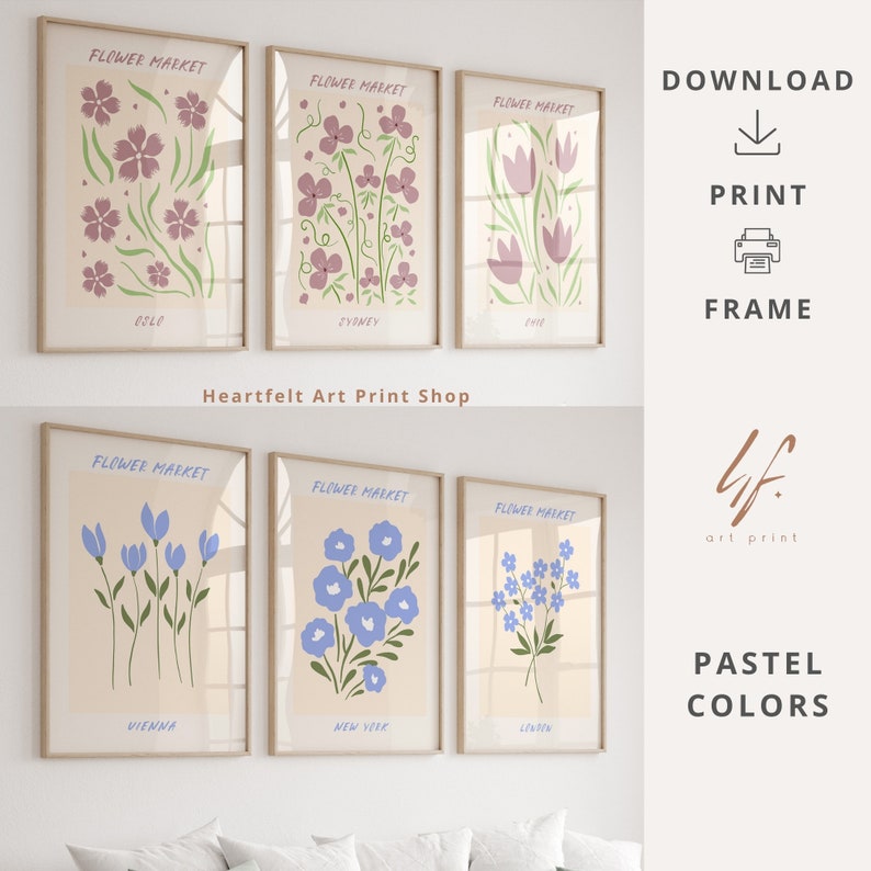 Pastel Florals Art, Mega Bundle Set, City Flower Market, Set of 50 ...