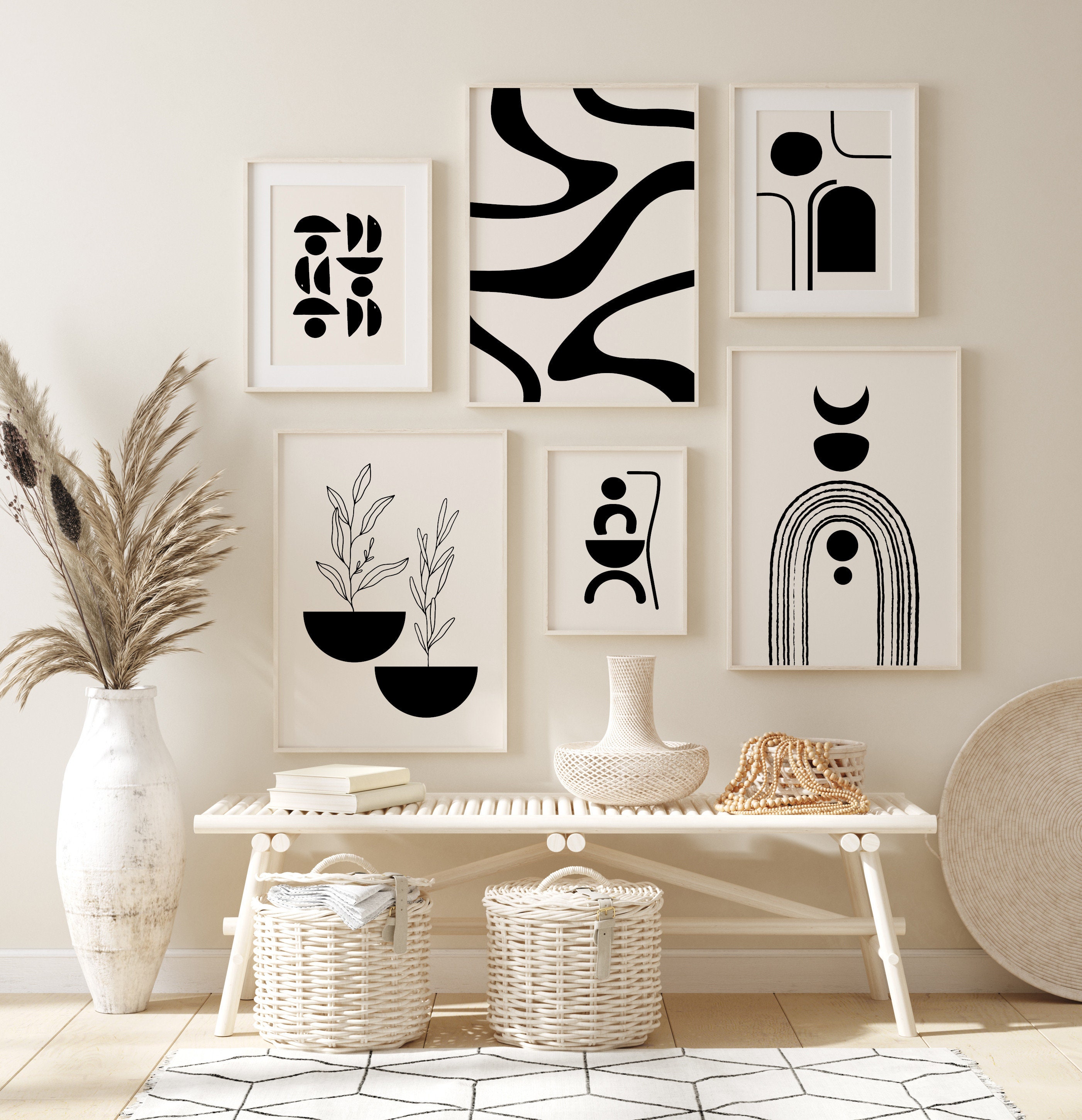 Poster Bundle of 6, Boho Digital Decor, Modern Aesthetic Set, Set of ...