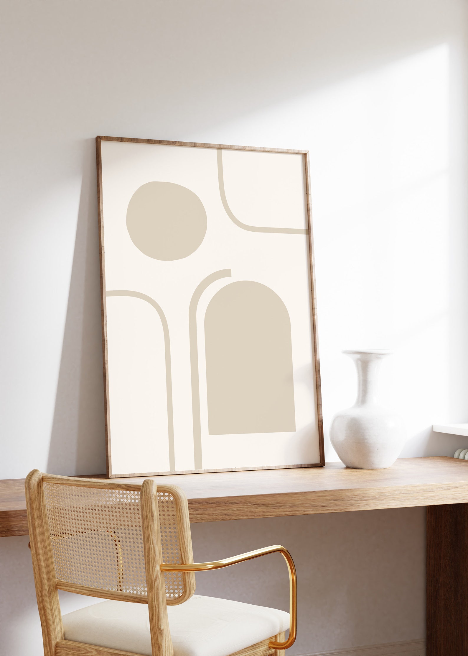 Beige Neutral Color, Boho Digital Decor, Set of 3 Poster, Beige Tone ...