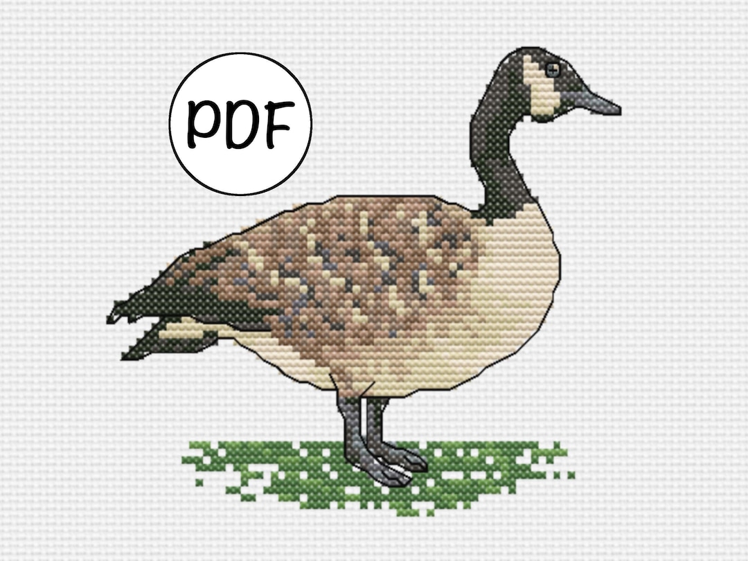 Canada Goose Cross Stitch PDF / Realistic Water Bird X-stitch Pattern ...