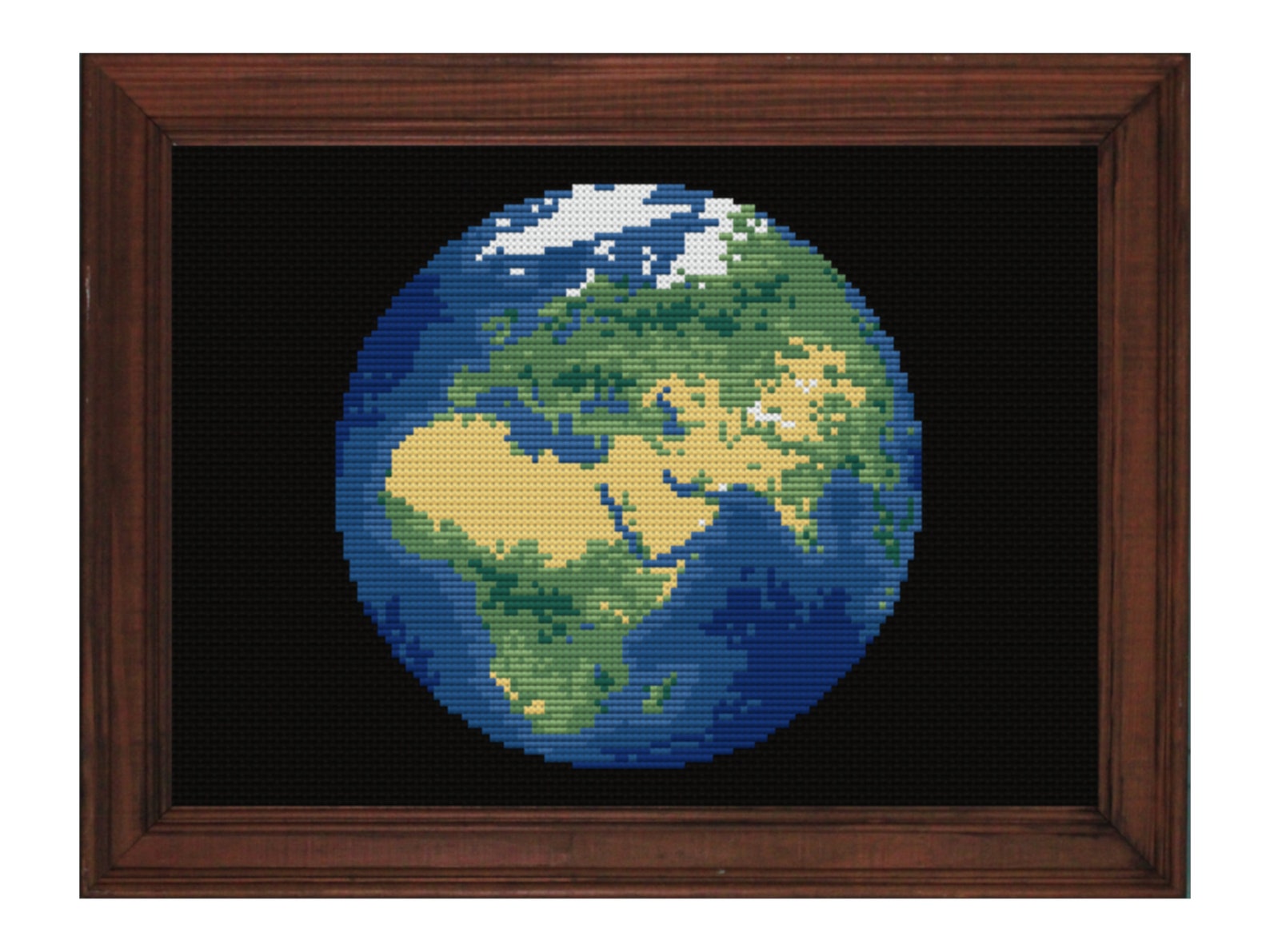 Earth Cross Stitch PDF / Planet Earth - Europe & Africa View X-stitch ...