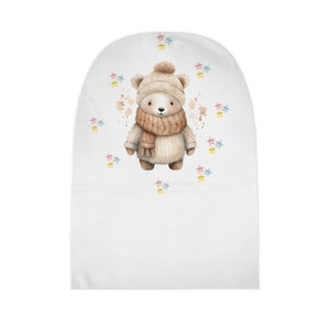 Winter Whimsy: Adorable Polar Bear Baby Beanies in Soft Jersey-knit ...