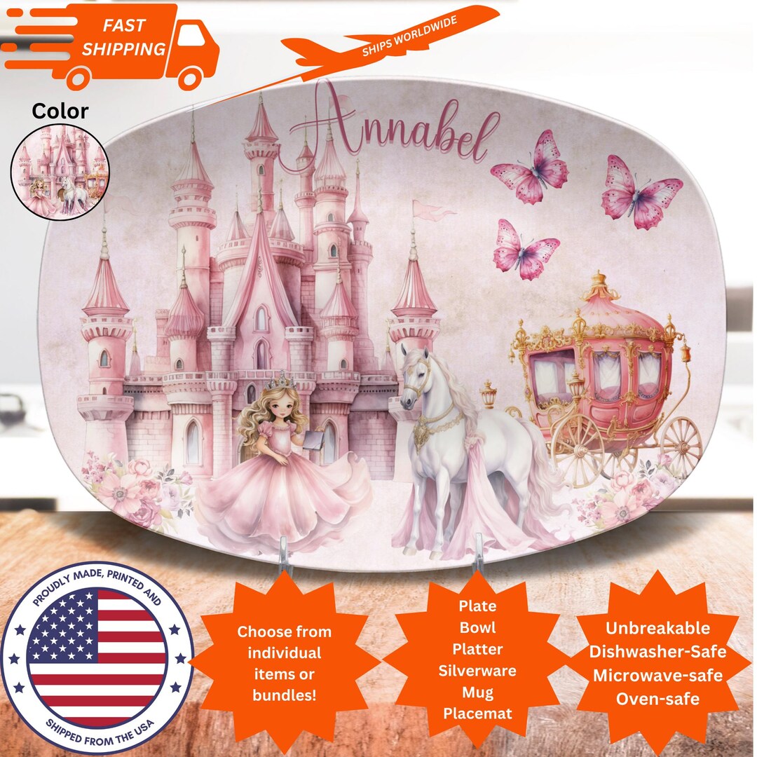 Personalized Children's Princess Birthday Party Platter, Plate, Bowl ...