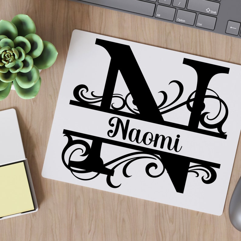 Personalized Mouse Pad With Name and Initials, Customized Mousepad ...