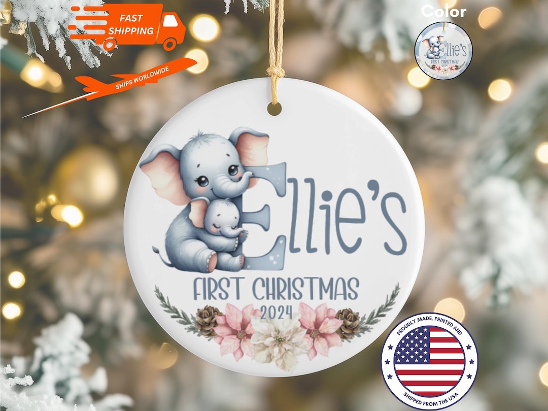 Personalized, Customized Baby’s First Christmas Tree Porcelain Ornament ...