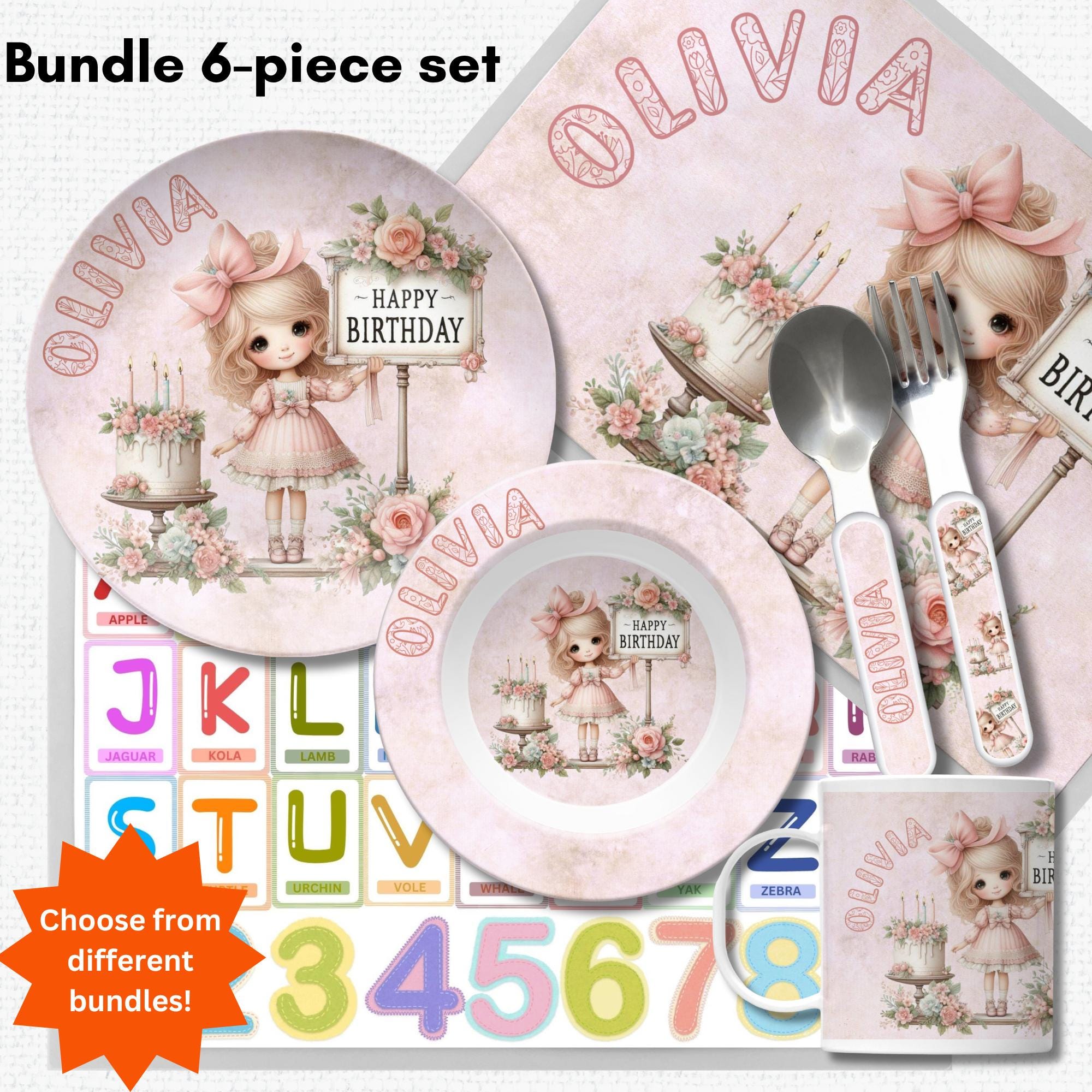 Personalized Children's Birthday Girl Party Platter, Plate, Bowl, Mug ...