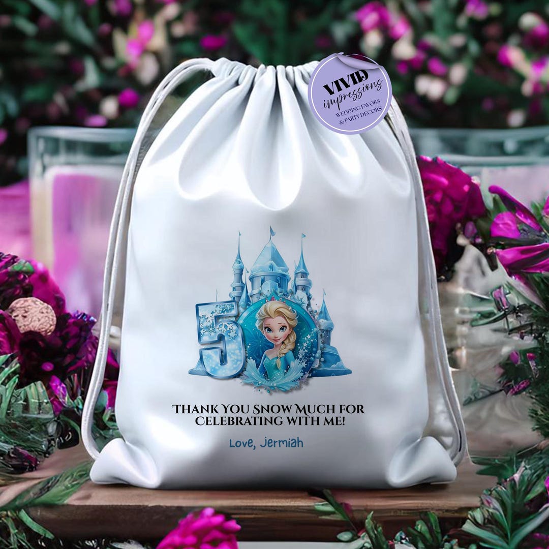 Custom Frozen Themed Birthday Bag, Princess Birthday Welcome Bags, Snow ...