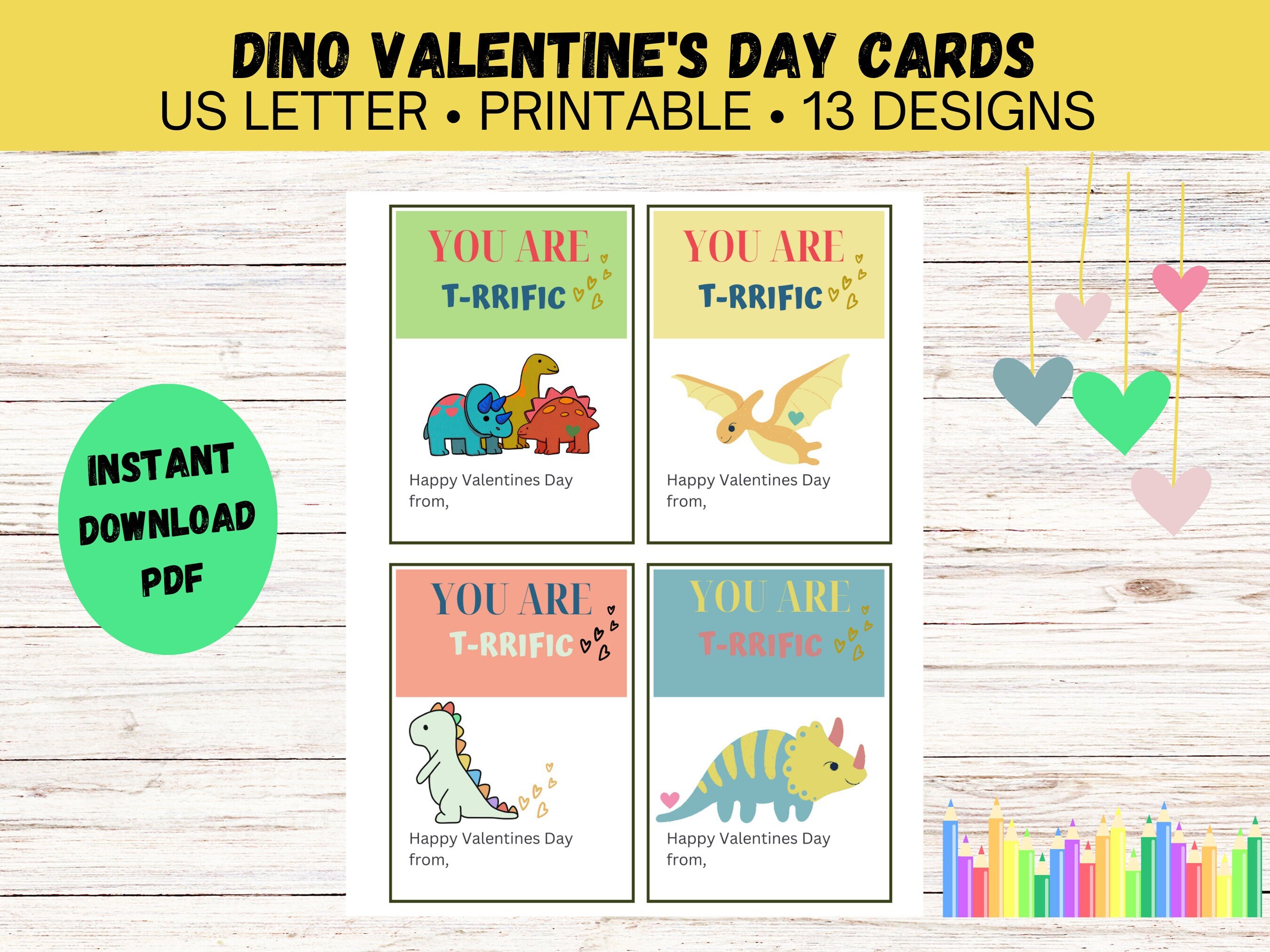 Preschool Valentines Cards, Dinosaurs Valentines Cards, Preschool ...