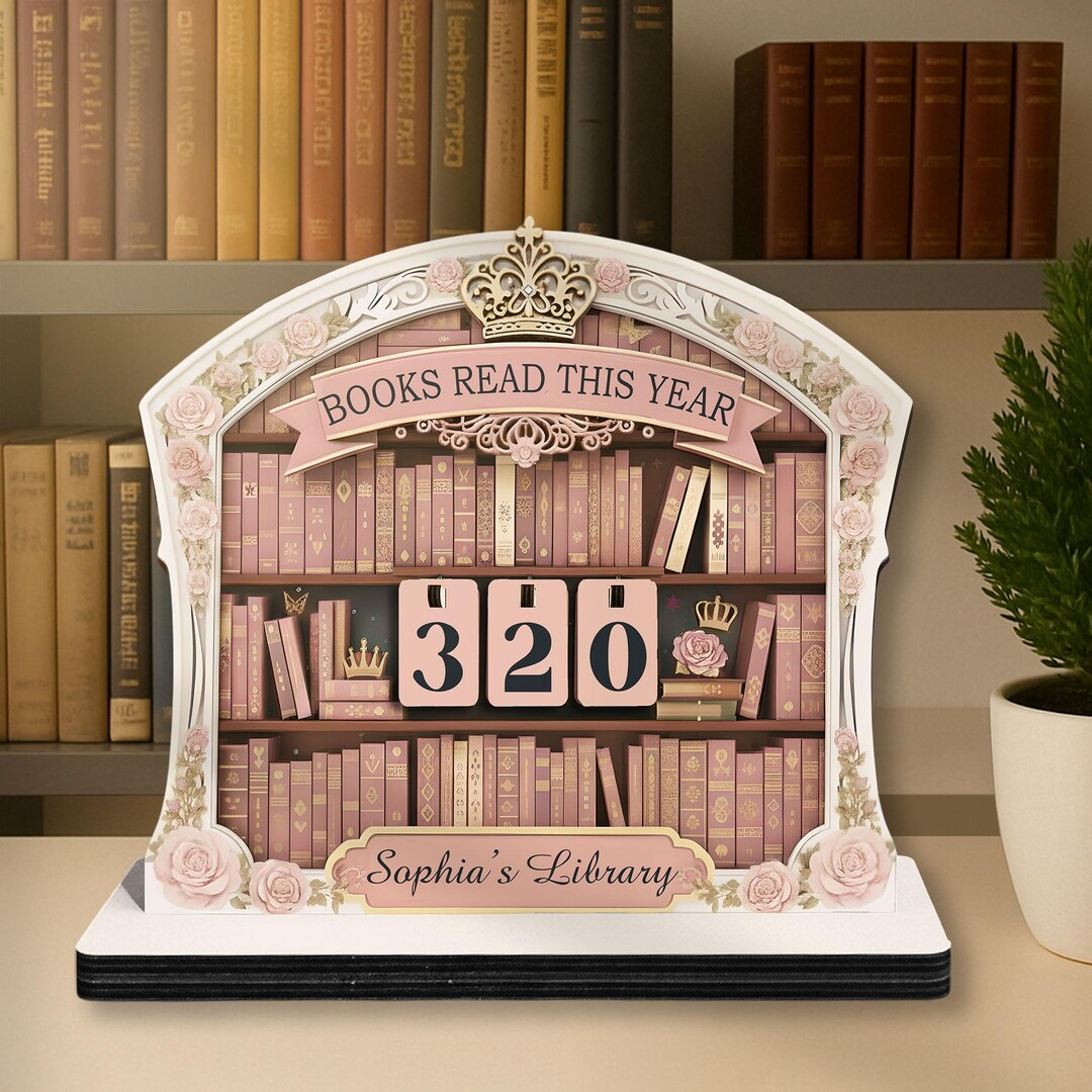Customized Books Read Tracker Sign, Princess Library Reading Tracker ...
