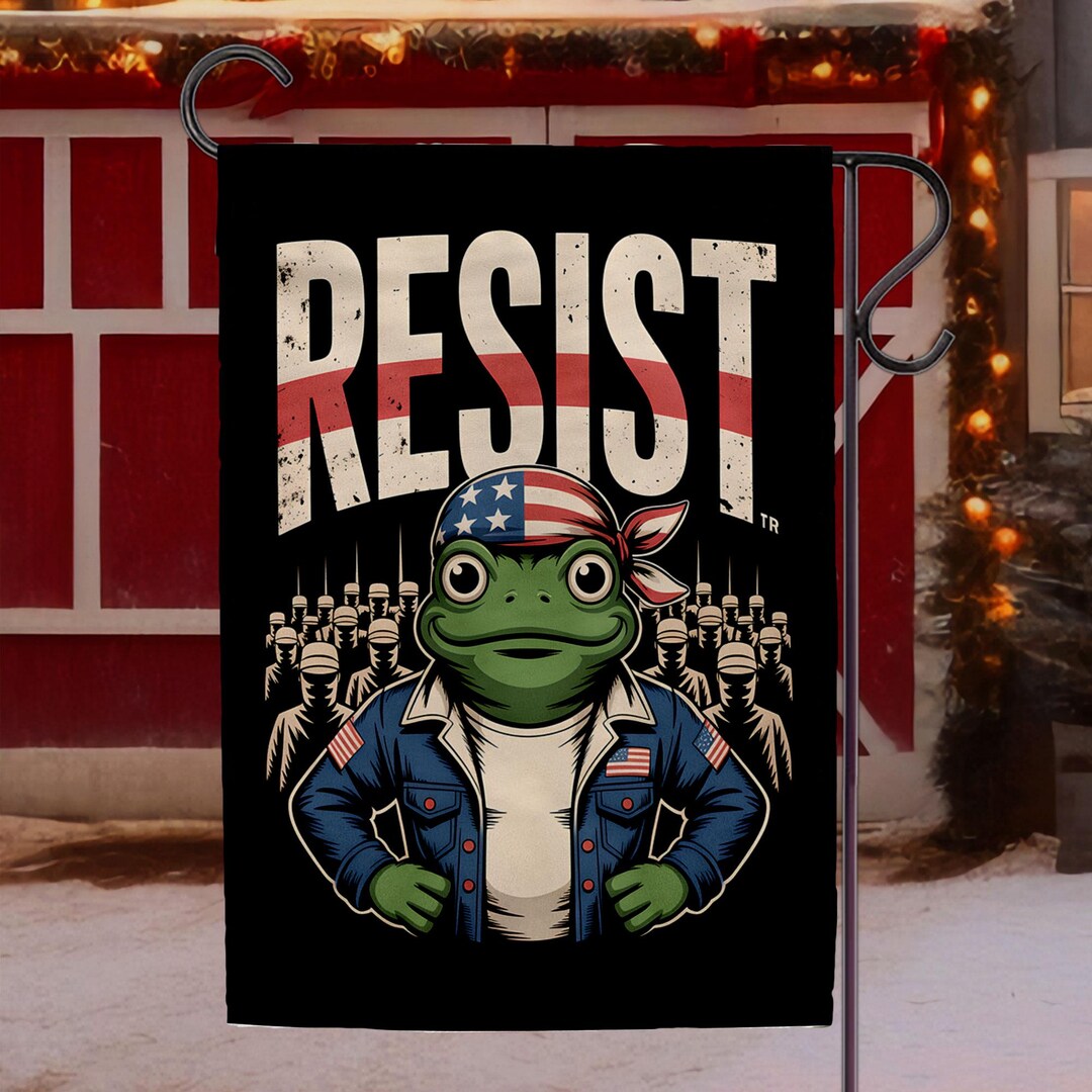 Portland Frog Protest Resist Flag, Portland Frog Anti-ice Garden Flag ...