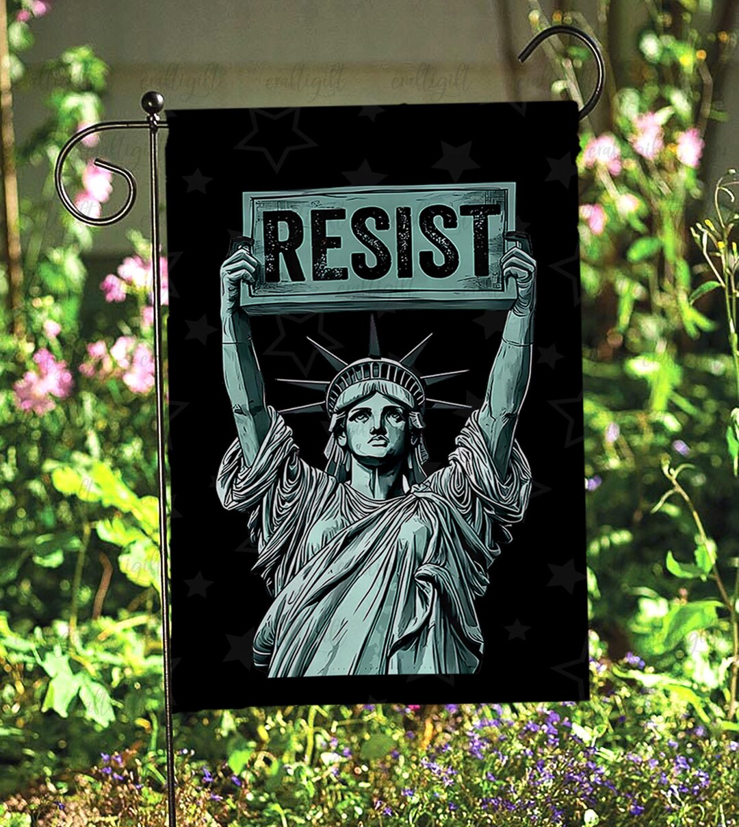Retro Resist Statue of Liberty Flag, Trust Science Not Idiots Flag ...