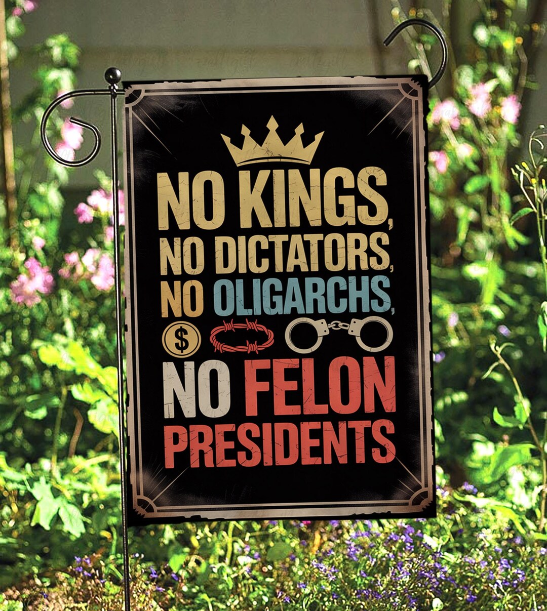 No Dictators No Oligarchs No Felon Flag, No Kings No Crown Protest Flag ...