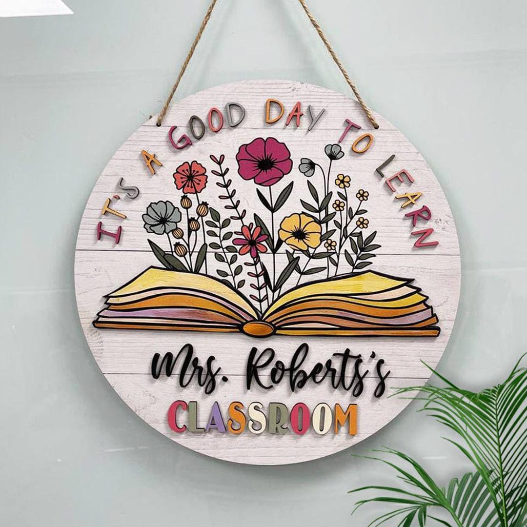 Custom Teacher Sign, Personalized Teacher Door Sign, Classroom Welcome ...