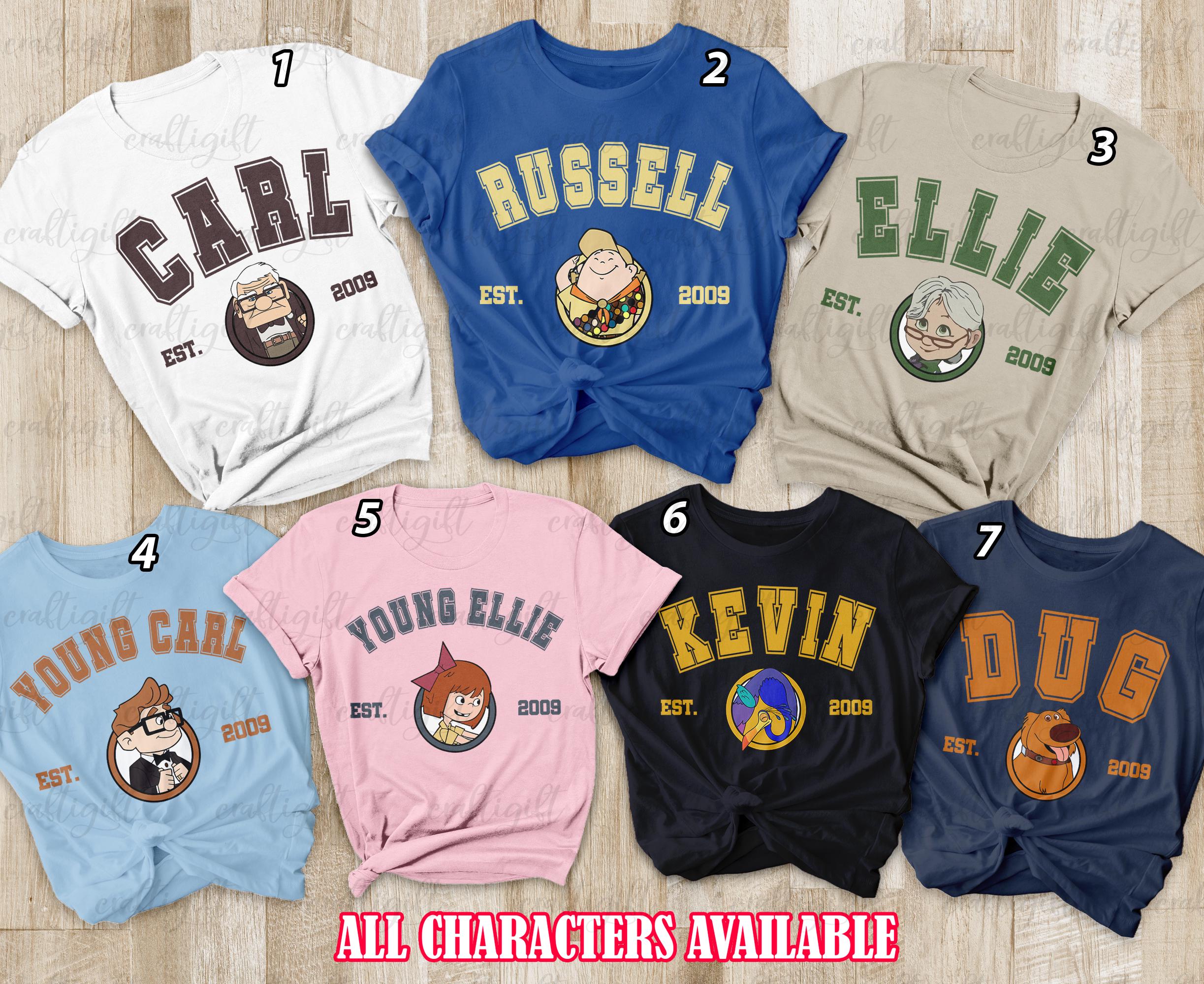 Retro Pixar up Movie Characters Shirt, Disney up Adventure Family Shirt ...