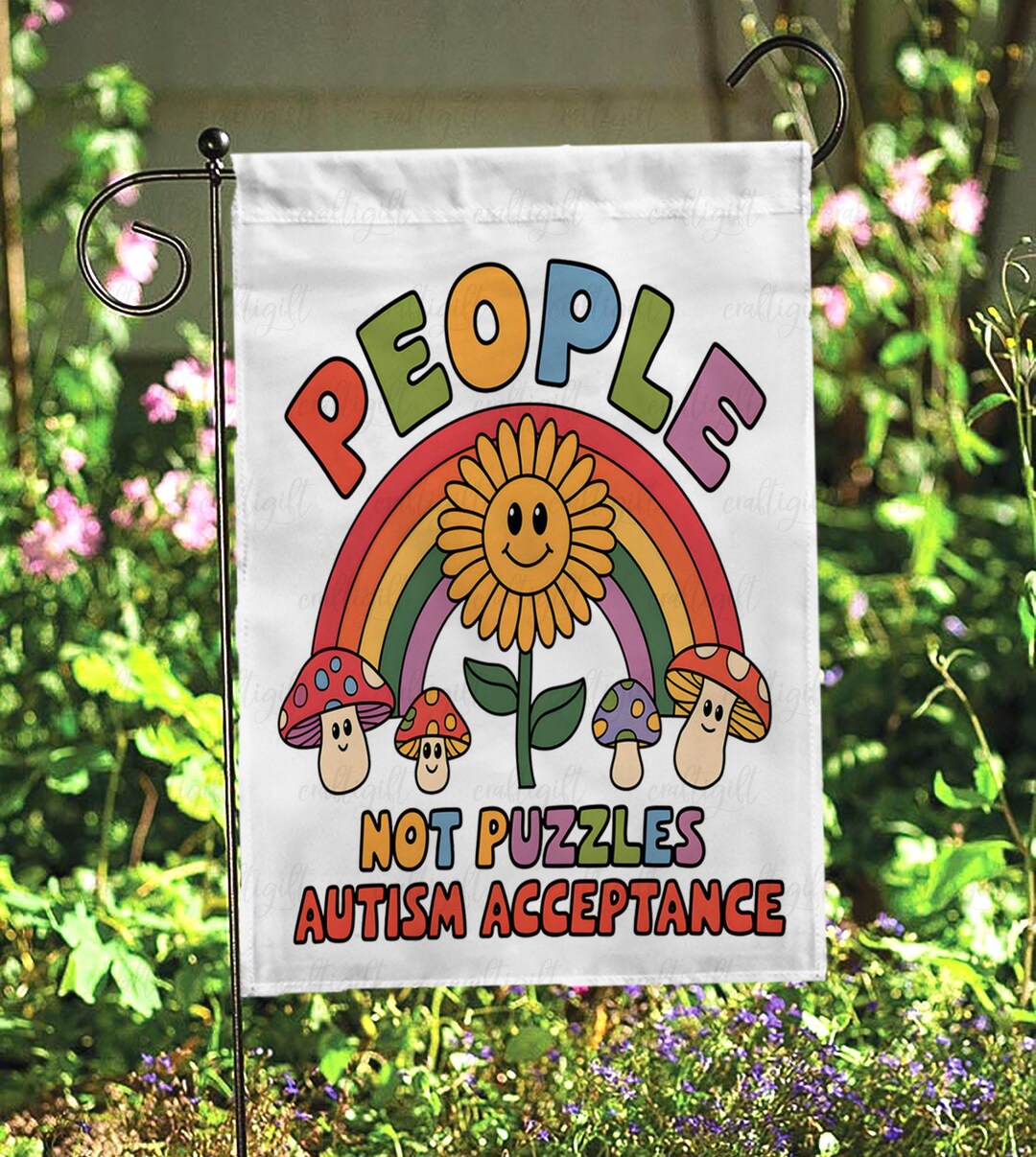 People Not Puzzles Autism Acceptance Flag, Support Mental Health Home ...