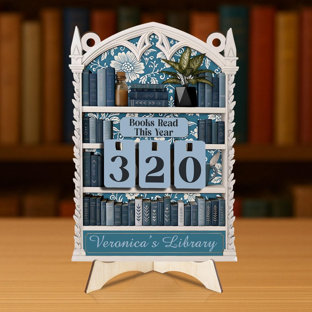 Personalized Bookshelf Book Tracker, Vintage Floral Tracker Library ...