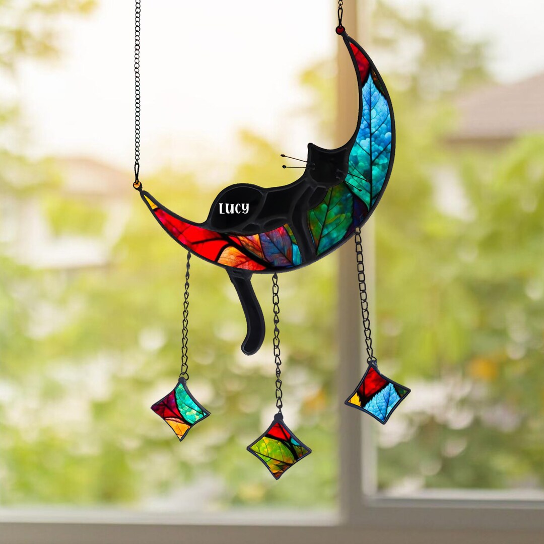 Personalized Cat Dream Catcher Custom Cat Name Sun Catcher - Etsy