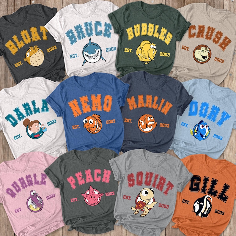 Finding Nemo Est 2003 Family Shirt, Disney Nemo Fish Movie Shirt, Nemo ...