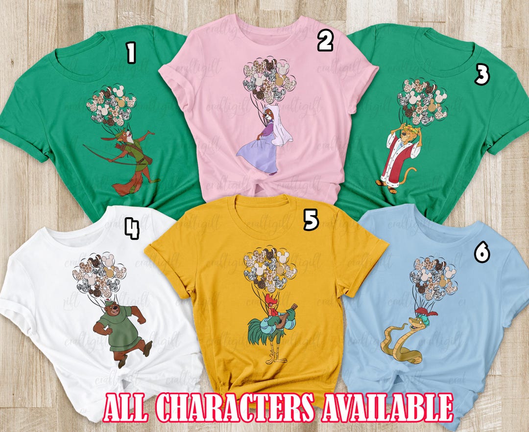 Robin Hood Safari Mode Balloons Shirt, Robin Hood Characters Safari ...