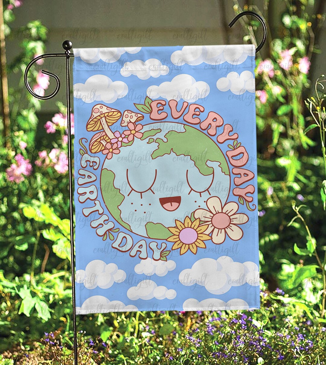 Vintage Earth Day Flag, I Love Eco Flag, Reduce Reuse Recycle Flag ...