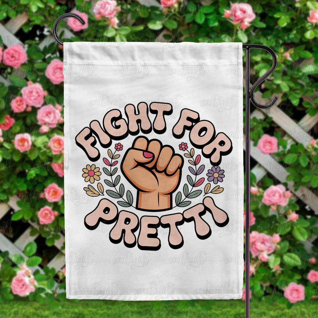 Floral Fight for Pretti Flag, Feminist Anti ICE Protest Flag ...