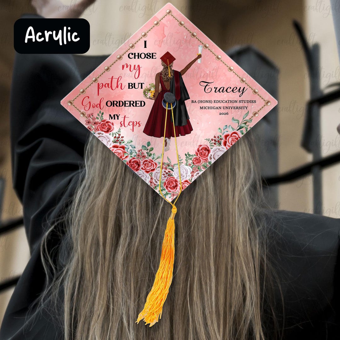 Custom Faith-based Grad Cap Topper, Religious Girls Graduation Keepsake ...