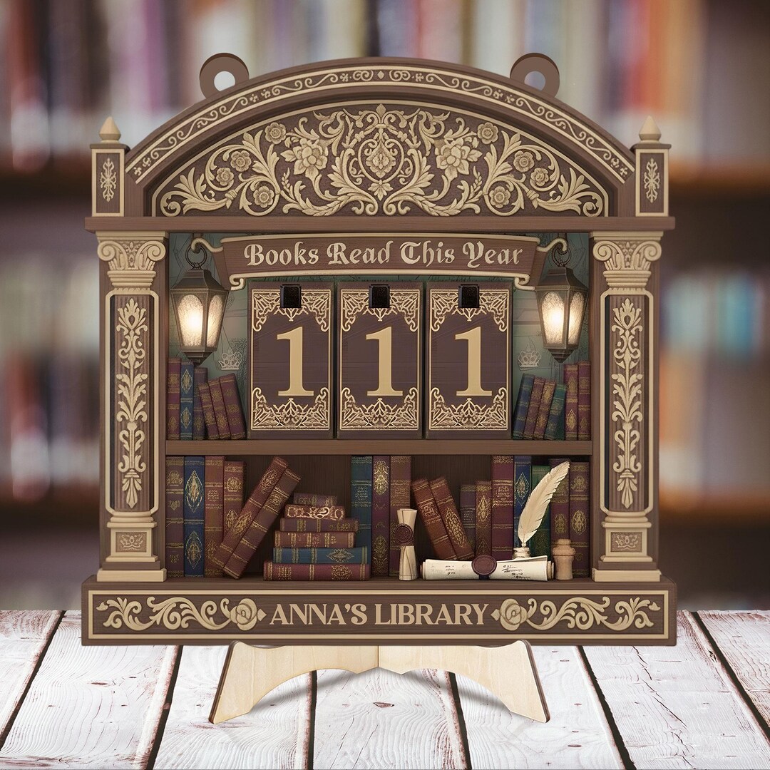 Custom Royal Retro Book Reader Tracker, Gothic Victorian Book Counter ...