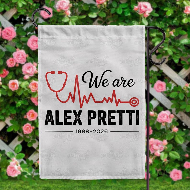 Justice for Alex Pretty Memorial Flag, We Are Alex Pretti Support Flag ...