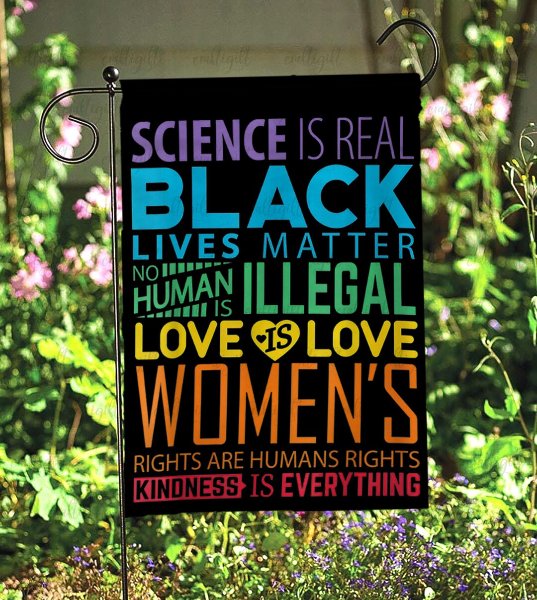 Science is Real Black Matter Flag, Pride Month Garden Flag, in This ...
