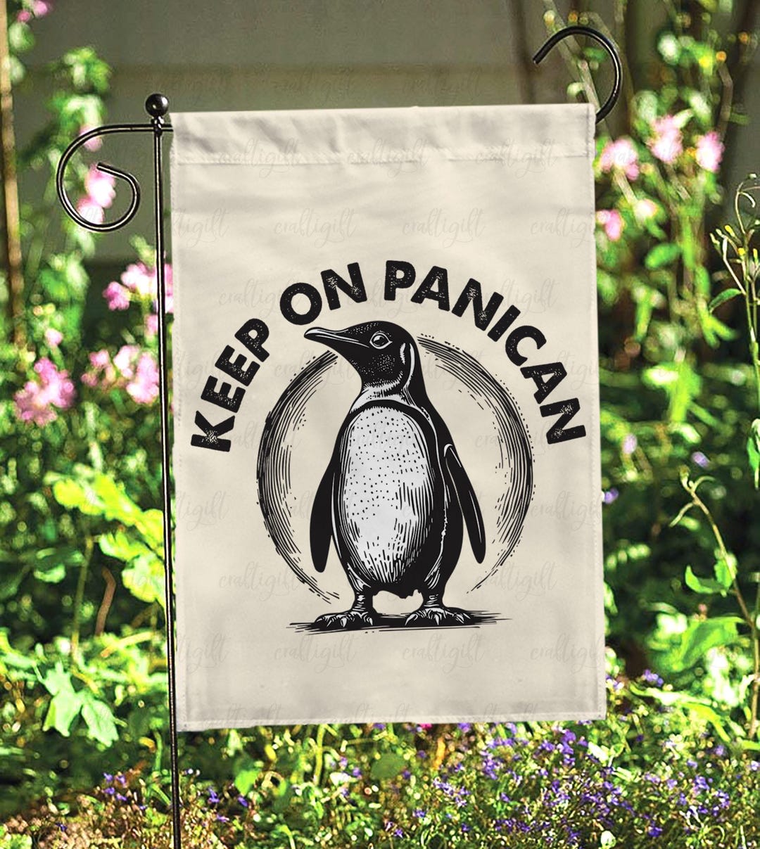 Keep on Panican Penguin Protest Flag, Penguins Resist Tariffs Yard Flag ...