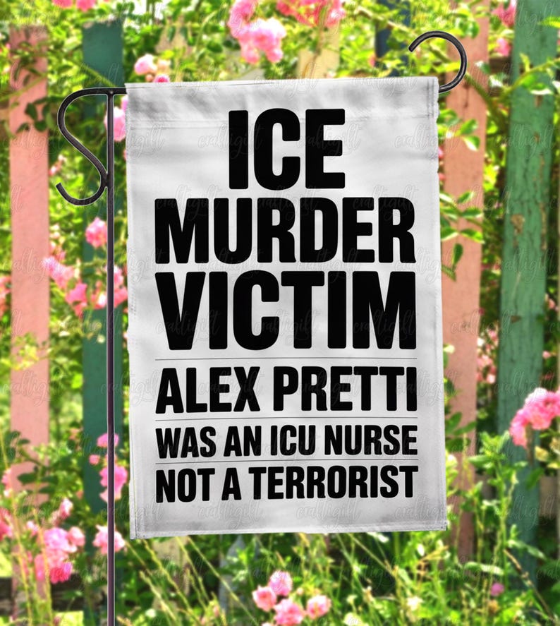 Justice for Alex Pretty Flag, Be Alex Pretti Good Support Flag, Abolish ...