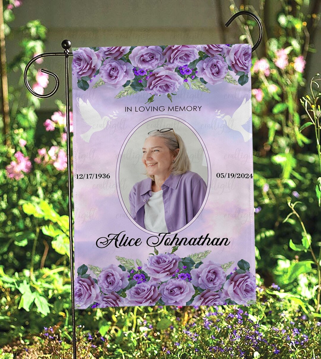 Floral Mother Grandma Loss Custom Flag, in Loving Memory of Mother Flag ...