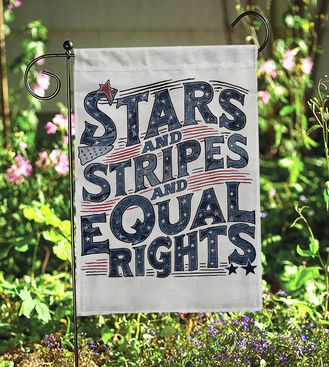 Retro Stars Stripe and Equal Rights Flag, 4th of July Patriotic Anti ...