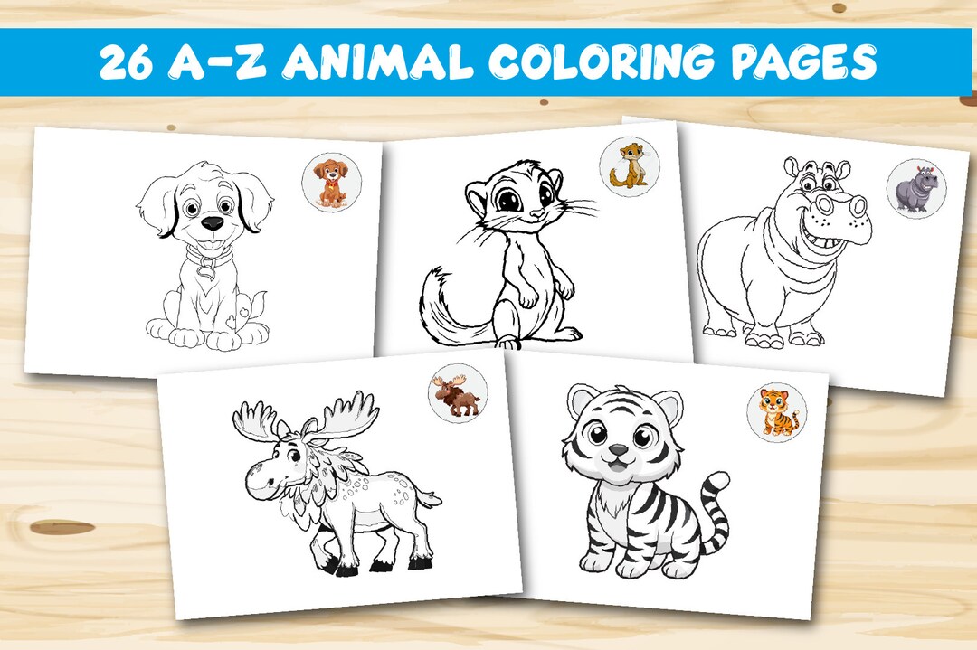 26 Printable A-Z Animal Coloring Book Animal Alphabet Coloring Pages ...