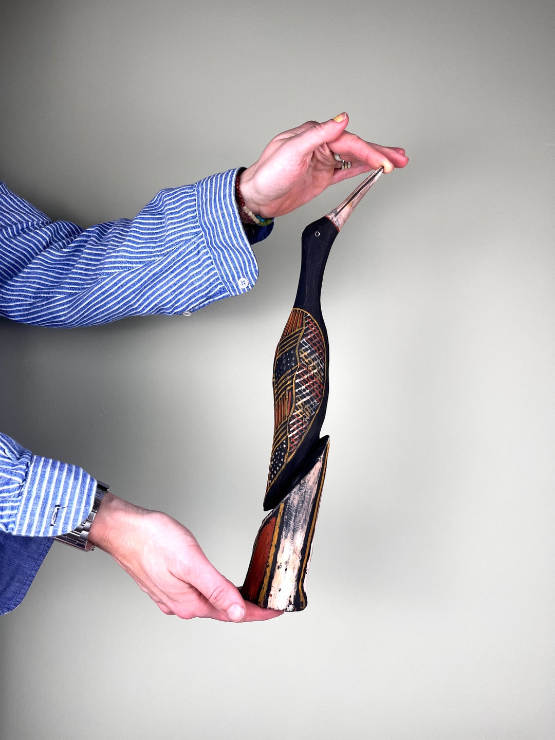 Barry Kantilla I Bird Carved and Painted Ironwood I Tiwi Bird Totem I ...