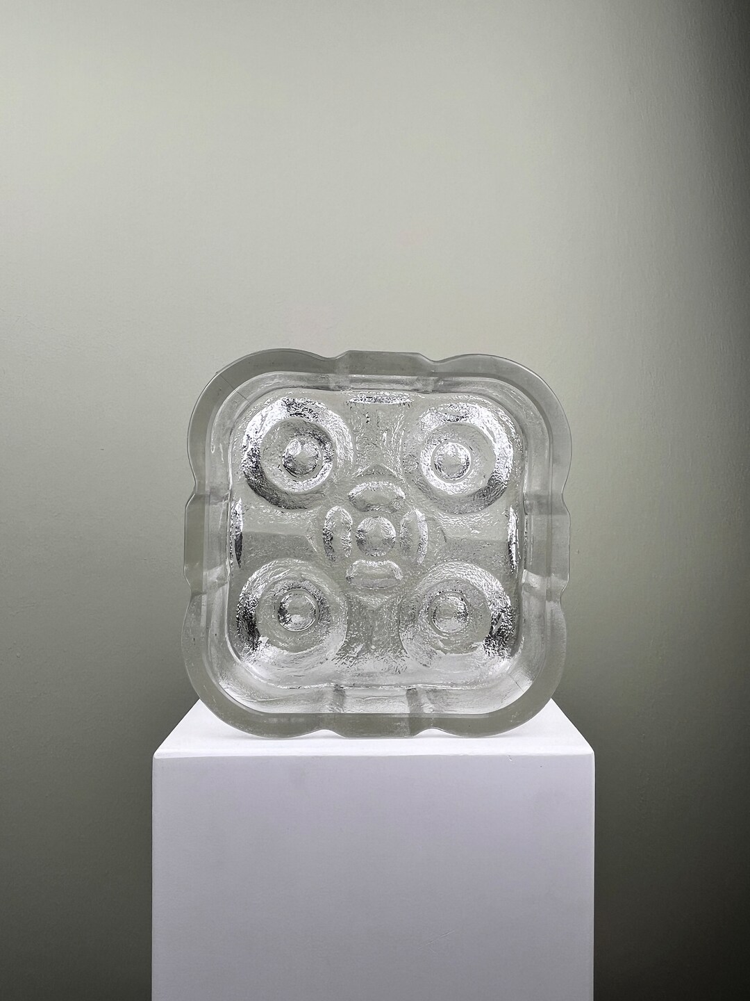 Lars Hellsten Heavy Glass Dish Skruf, Glasbruk, Sweden, Art Glass ...