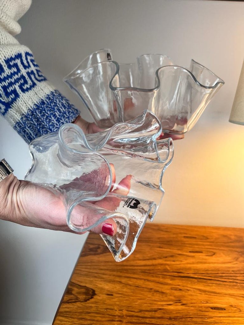 Muurla Finland Glass Vases and Glass Bowl Model Eva by Pertti ...