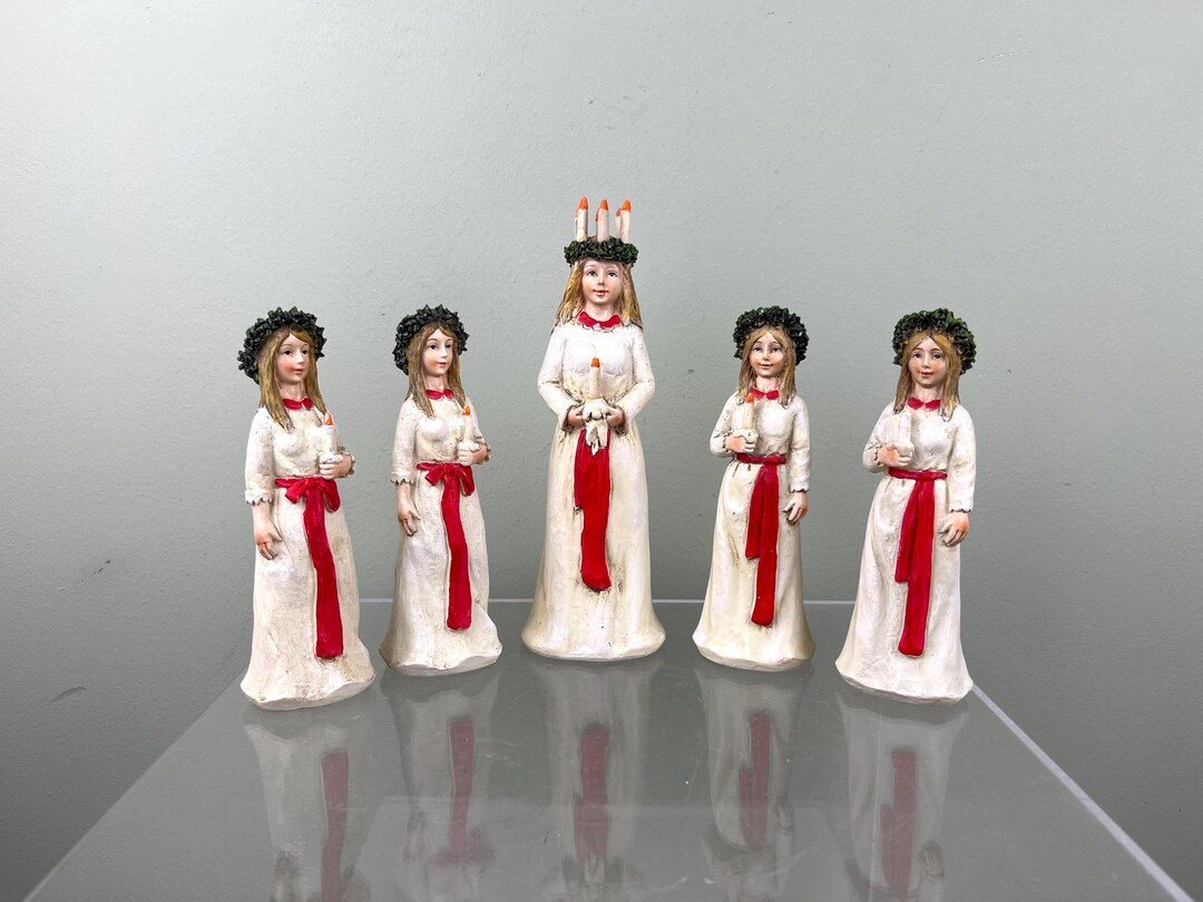 Lucia Figure Set (5 Pieces) – Scandinavian Christmas Decoration – Saint ...