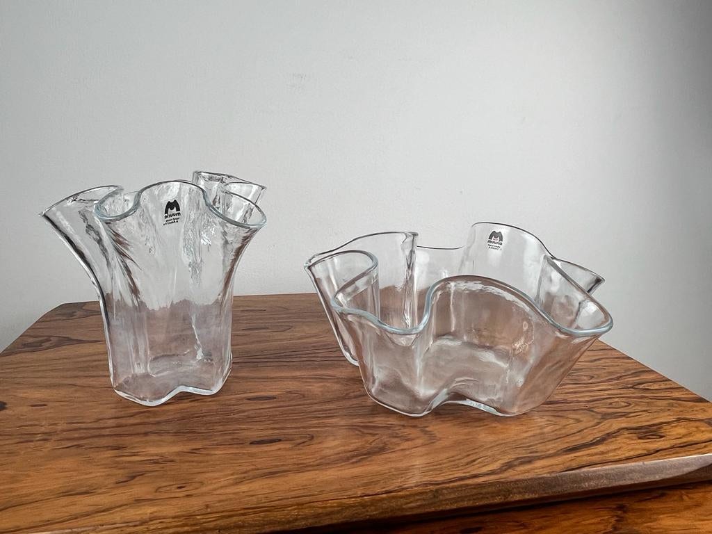 Muurla Finland Glass Vases and Glass Bowl Model Eva by Pertti ...